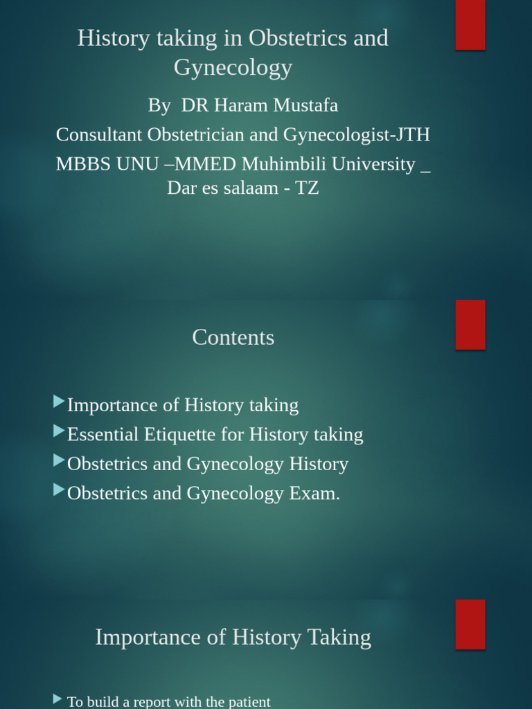 Obstetrics and Gynecology History Taking Guide | PDF | Pregnancy ...