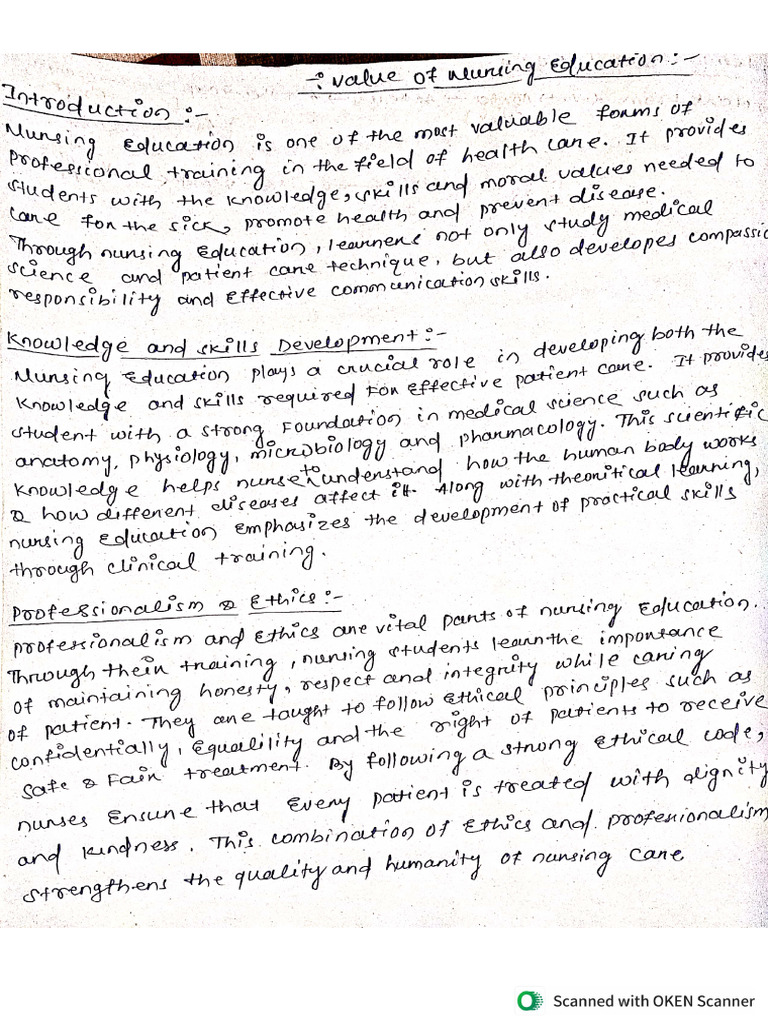Value of Nursing Education | PDF