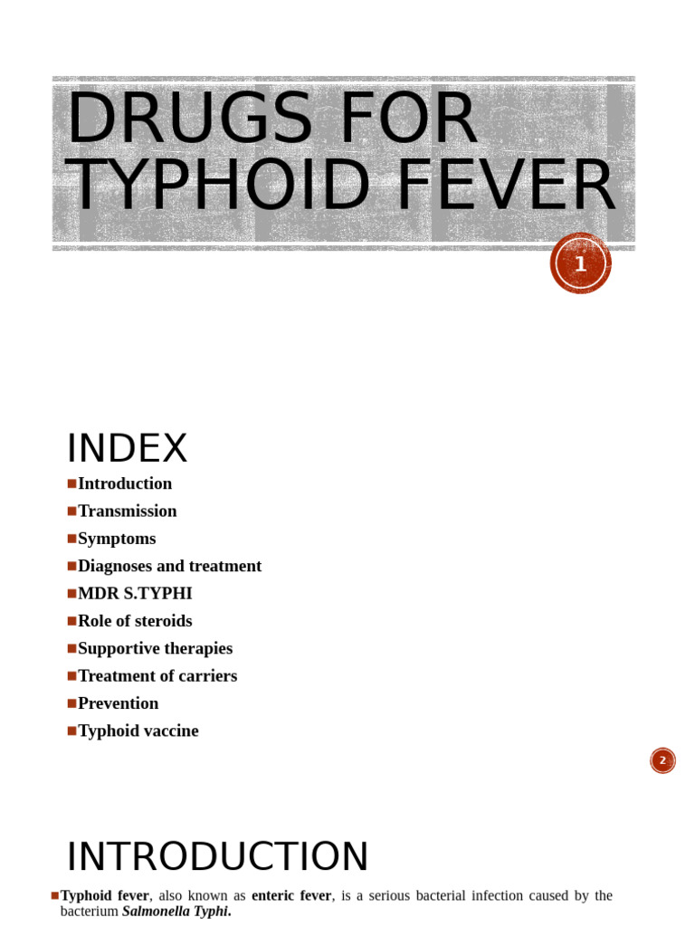 Drugs For Typhoid Fever | PDF | Public Health | Medicine