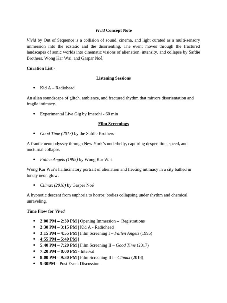 Vivid Concept Note | PDF