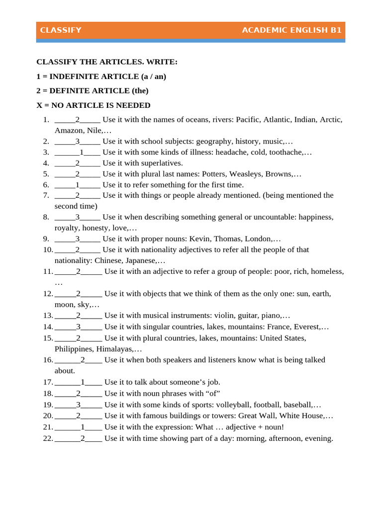 Classify the Articles | PDF