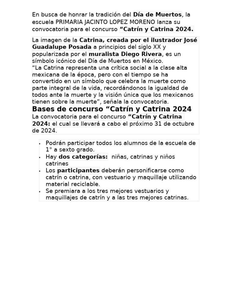 Concurso Vatrina y Catrin | PDF