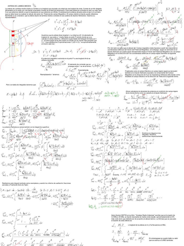 Antena de Lambda Medios | PDF | Antena (Radio) | Radiación electromagnética