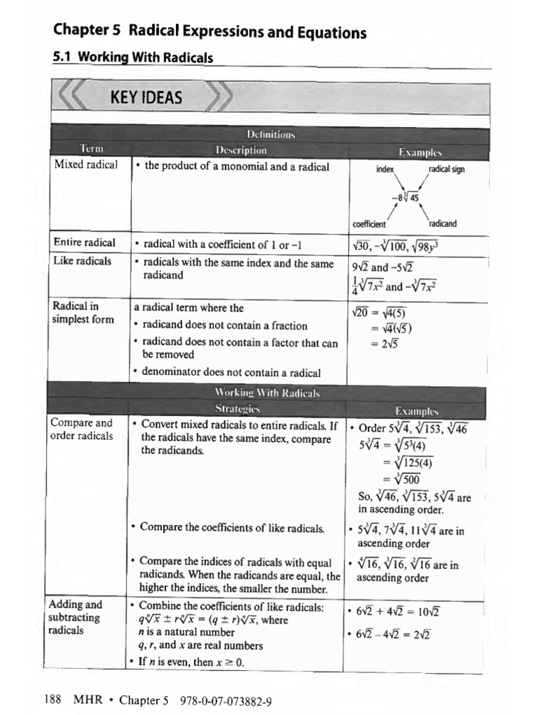 Radicals 5-1 Further Problems | PDF
