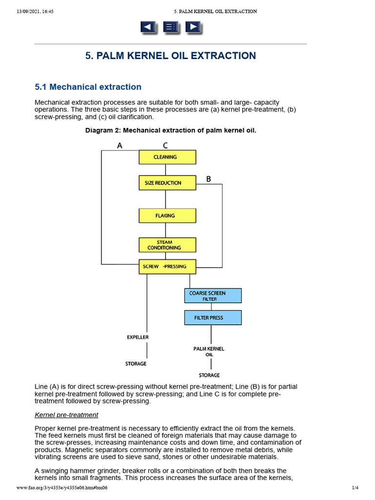 5. PALM KERNEL OIL EXTRACTION | PDF | Pump | Mill (Grinding)