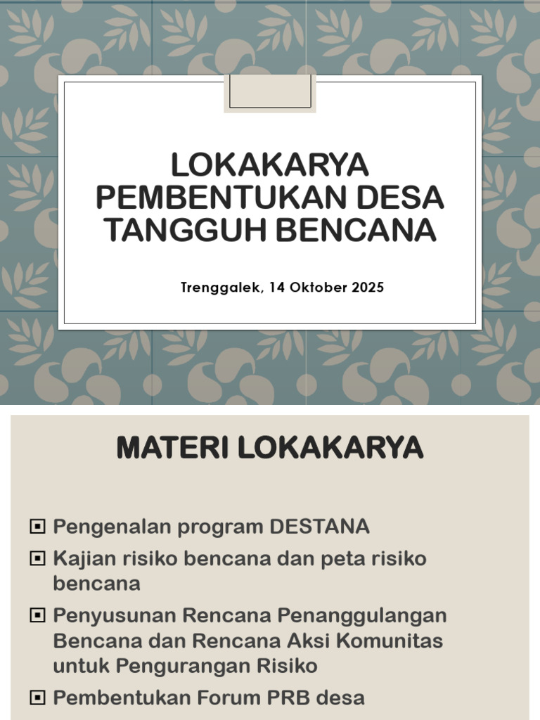 Lokakarya Desa Tangguh Bencana 2025 | PDF