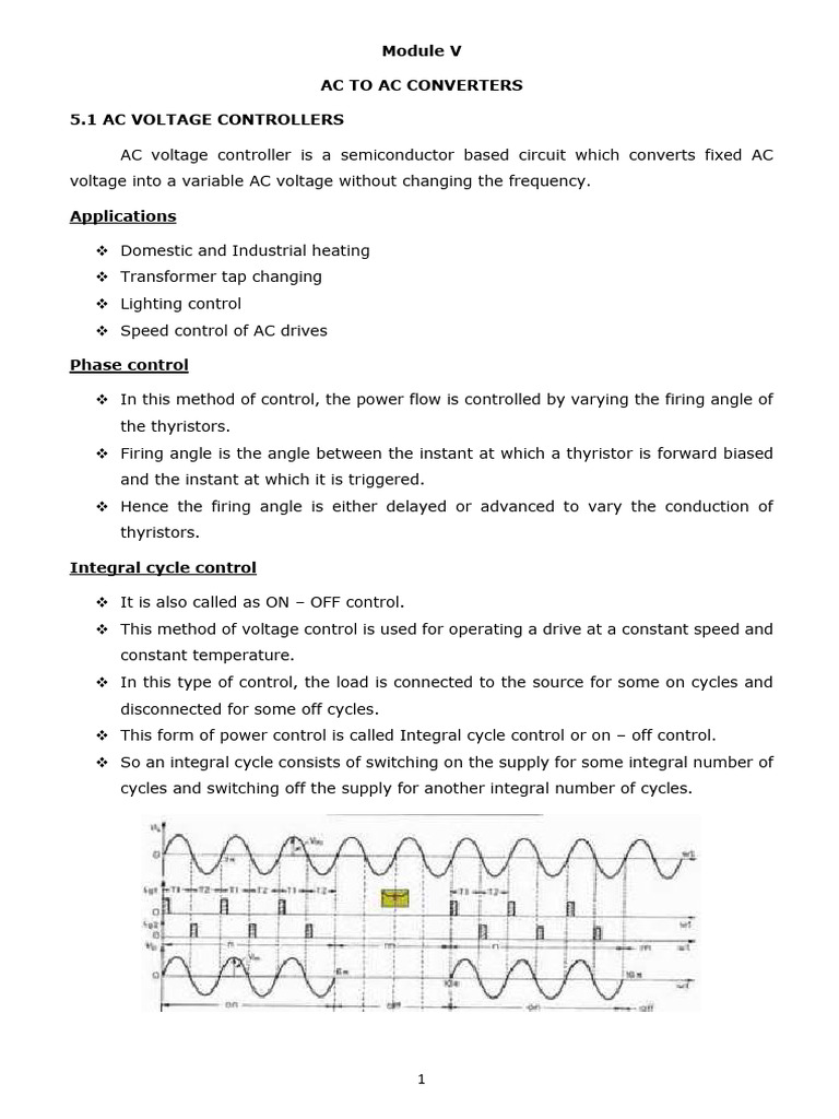 U23EE409 - Power Electronics - Unit V | PDF | Alternating Current ...