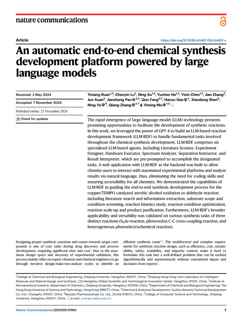 An Automatic End-To-End Chemical Synthesis Development Platform Powered ...