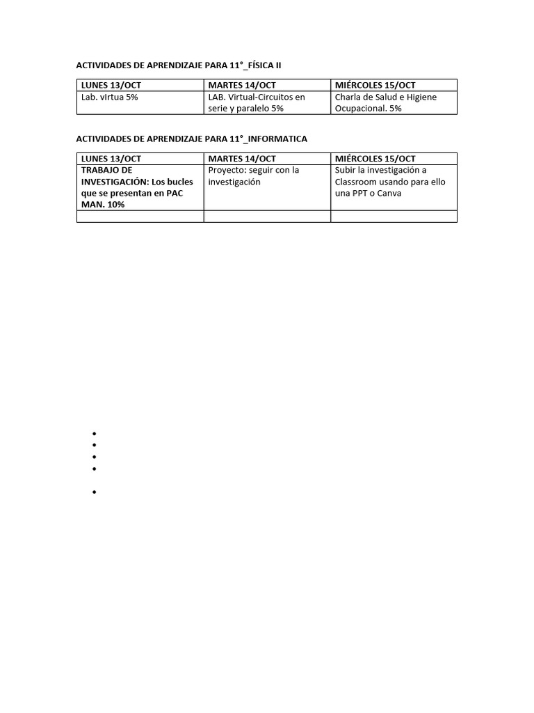 Actividades de Aprendizaje Para 11 de Física II e Informática | PDF | Programación de ...