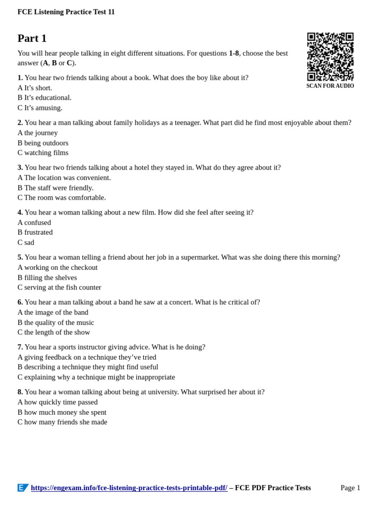 FCE Listening Test 11-30 | PDF | Teachers