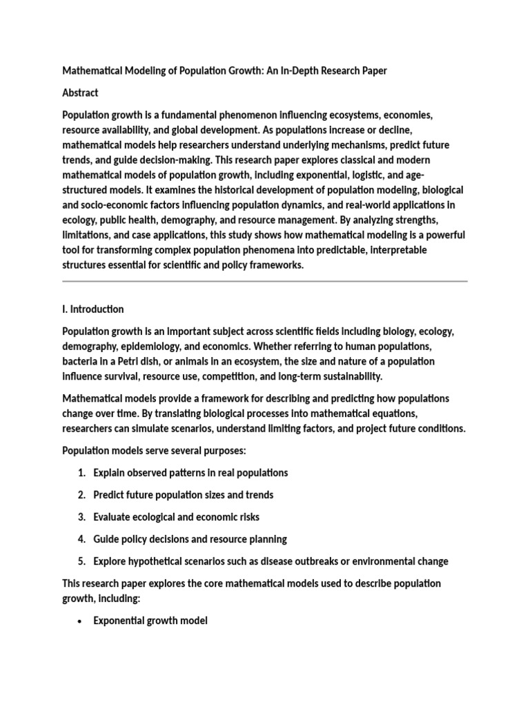 Population Growth Modeling Techniques | PDF | Logistic Function | Ecology