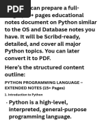Comprehensive Python Notes PDF | PDF | Python (Programming Language ...