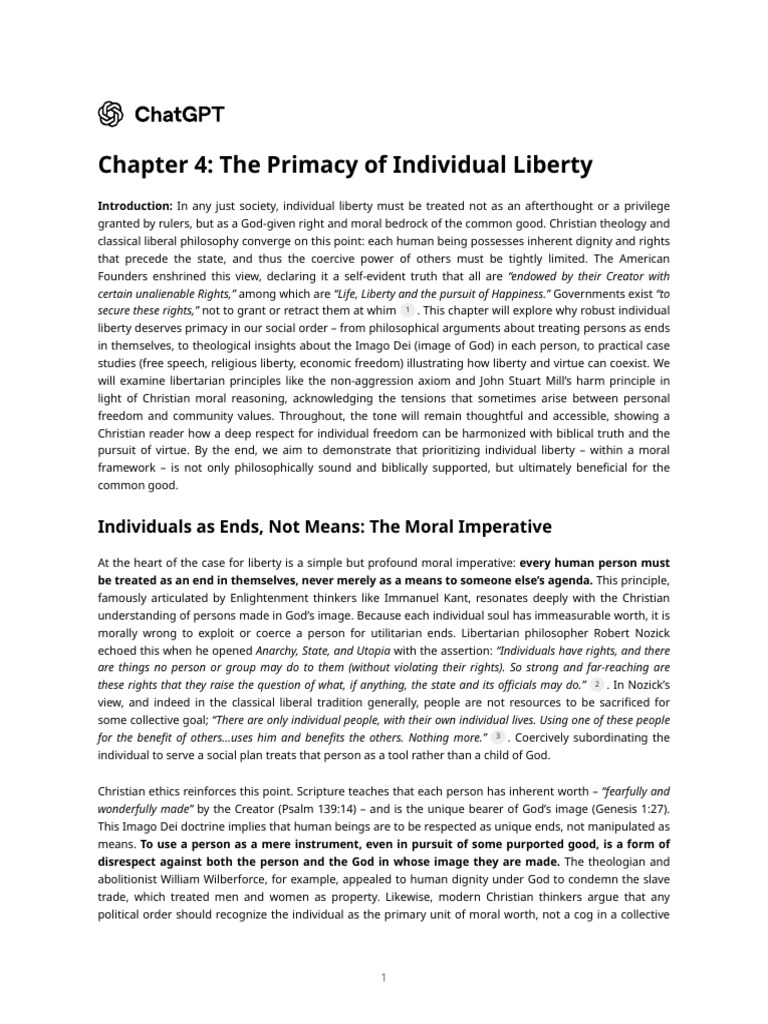 The Case for Individual Liberty | PDF | Freedom Of Speech | Image Of God