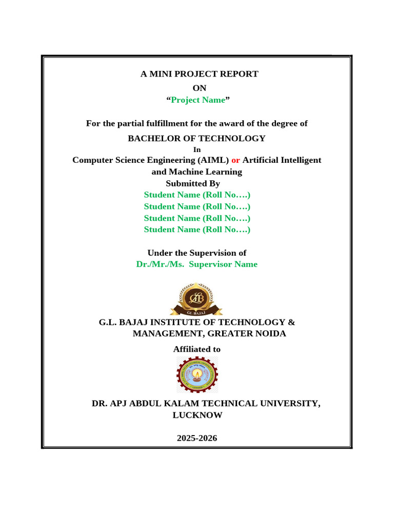 Front Page Report Format 24-25 | PDF