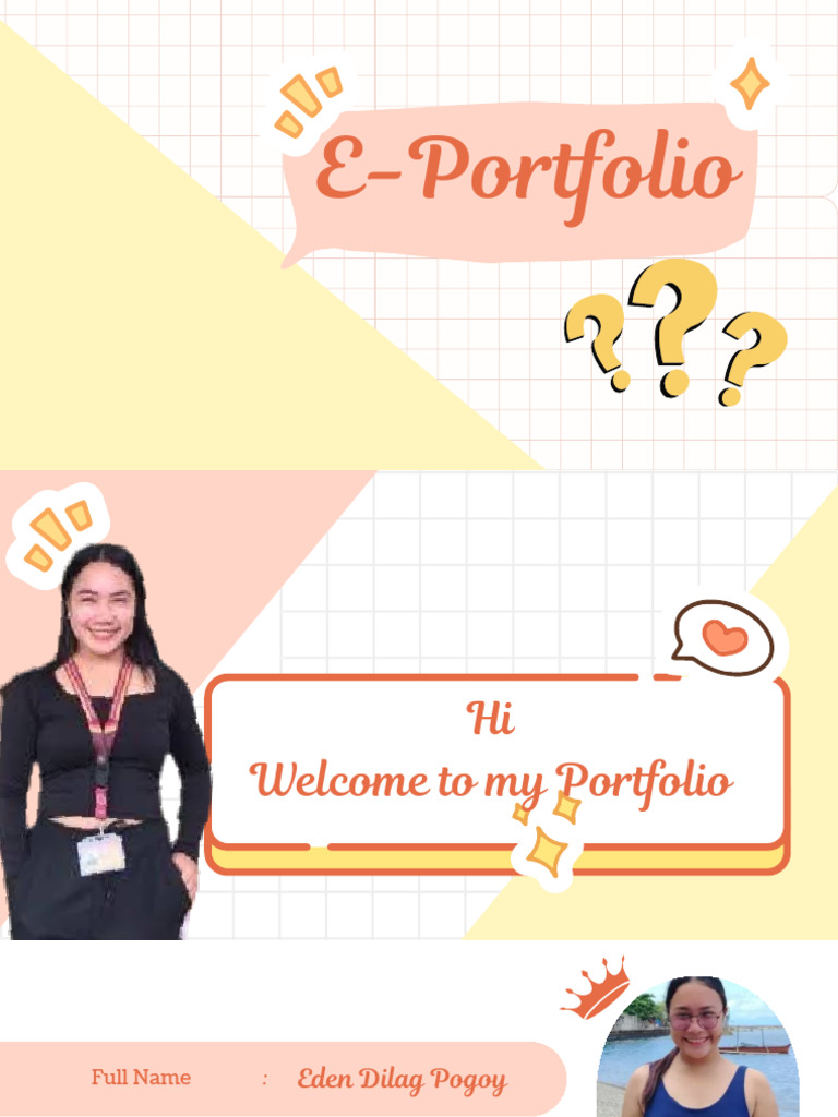 Yellow Pink Cute Sticker Cartoon Self Introduction Presentation ...