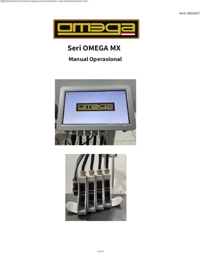 Manual Operasional Printer OMEGA MX | PDF