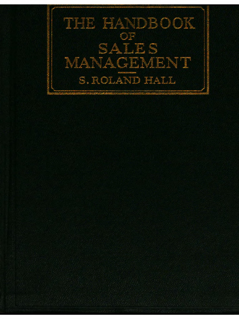 Sales Management Handbook Overview | PDF | Sales | Warehouse