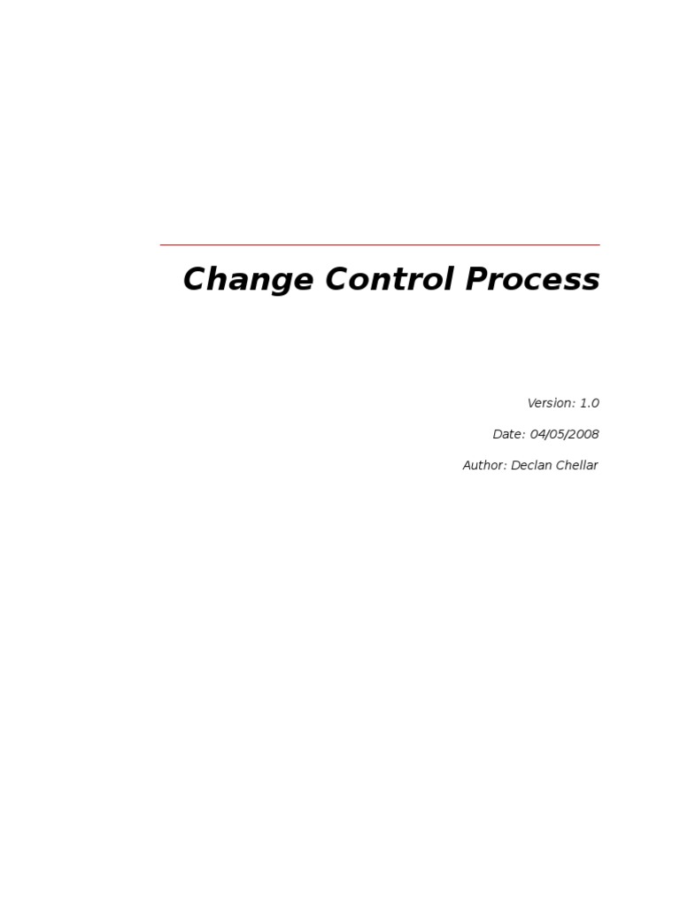 Change Control Process | PDF | Email | Stakeholder (Corporate)