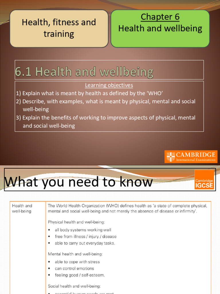 Health and Well-Being: Key Concepts Explained | PDF | Food Energy | Foods