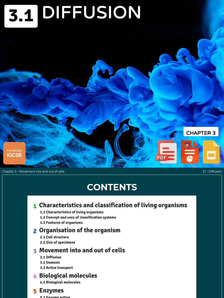 Chapter 3 Movement Into and Out of Cells | PDF | Osmosis | Diffusion