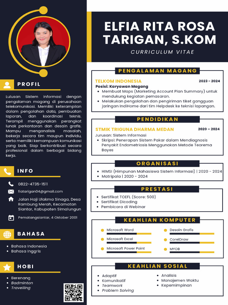 CV Elfia Rita Rosa Tarigan | PDF