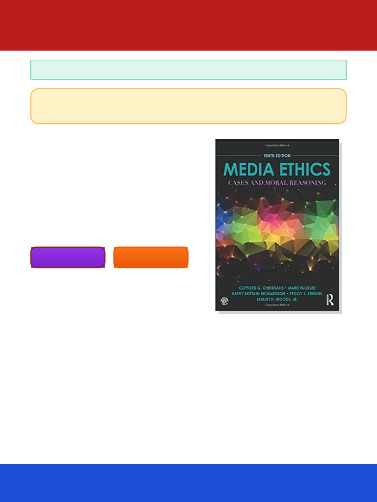 (Original PDF) Media Ethics Cases and Moral Reasoning 10th Edition ...