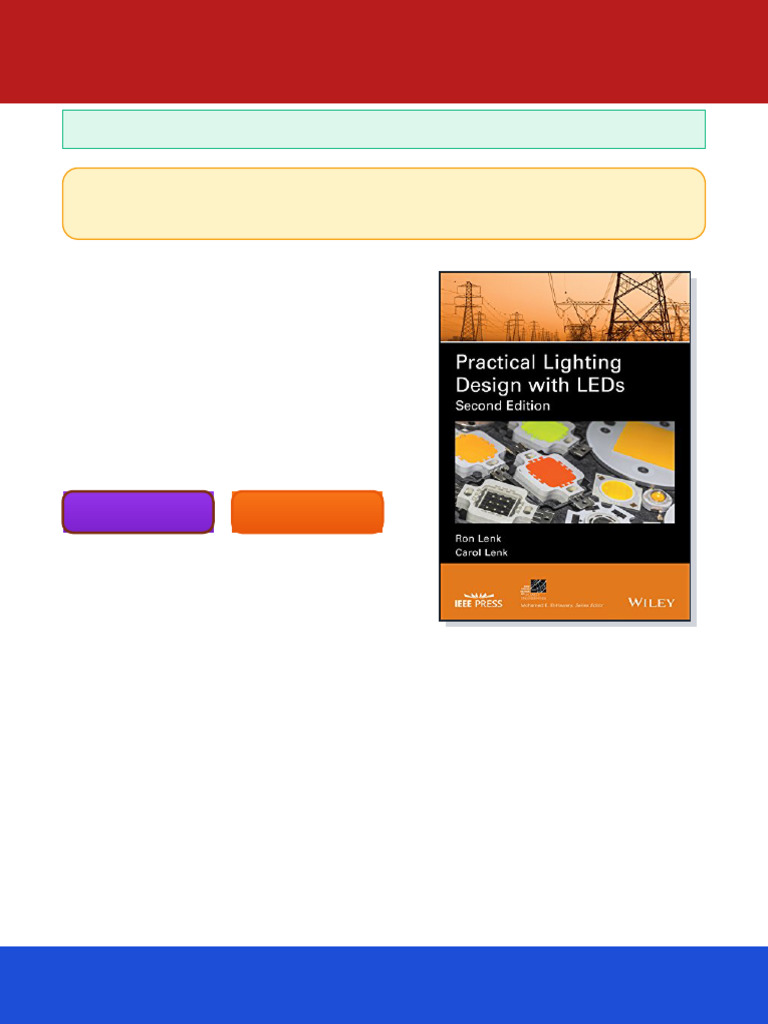 Practical Lighting Design With LEDs 2nd Edition Lenk Ebook Online-Only ...