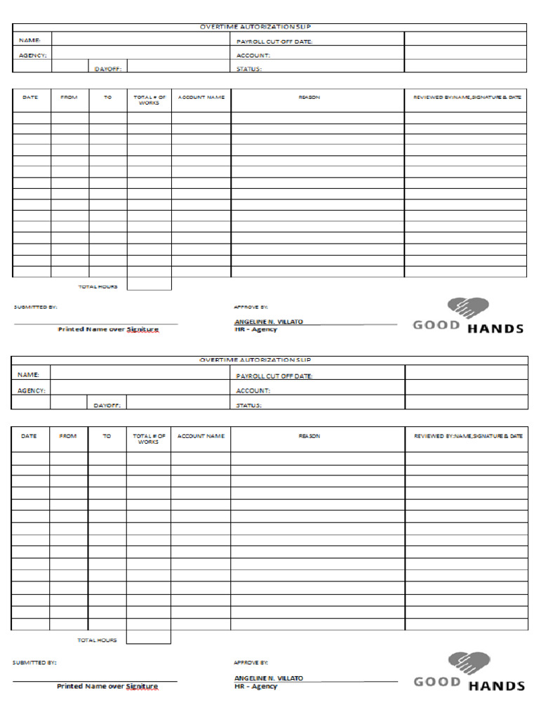 Ot Form | PDF