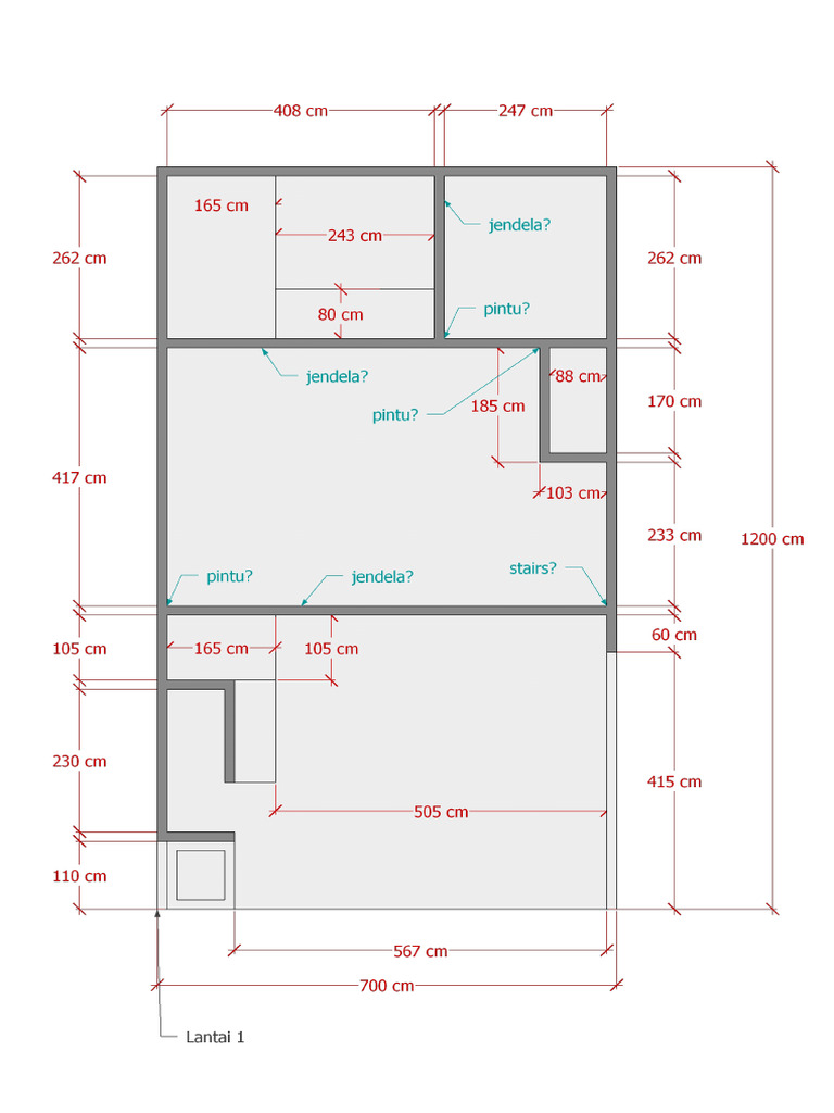 Draft Denah Attic 7 x 12 | PDF