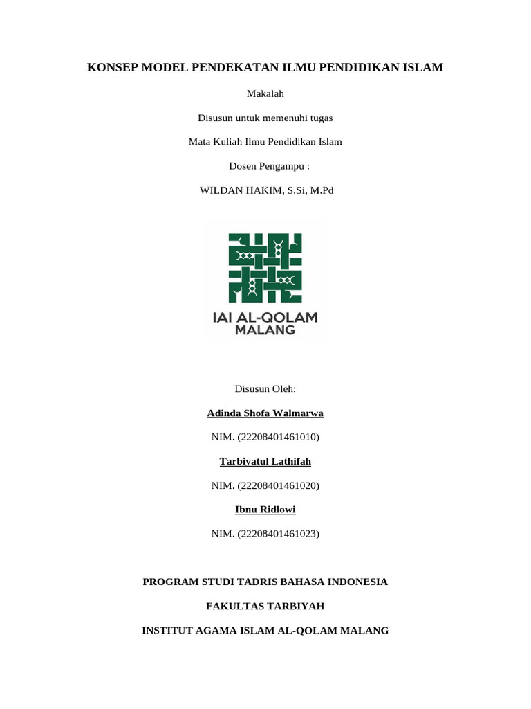 Model Pendekatan Pendidikan Islam | PDF