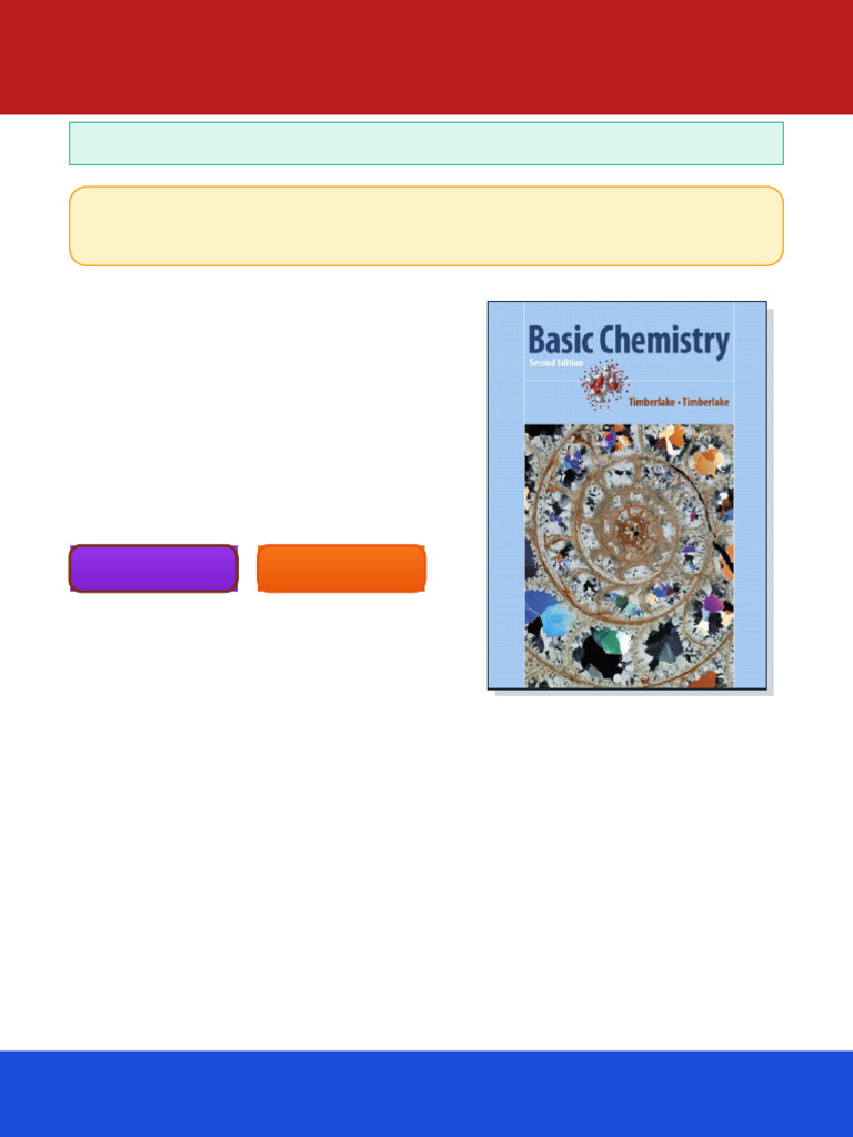 Basic Chemistry 2e 2nd Edition Karen Timberlake Ebook Permanent Access ...