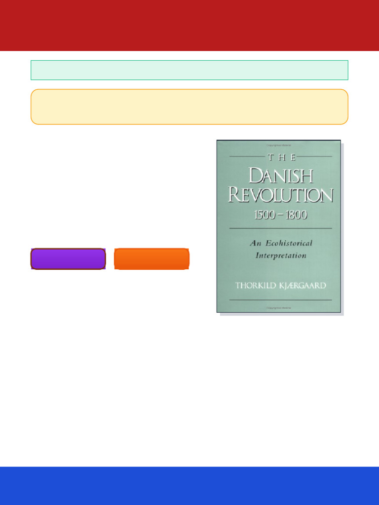 The Danish Revolution 1500 1800 An Ecohistorical Interpretation First ...