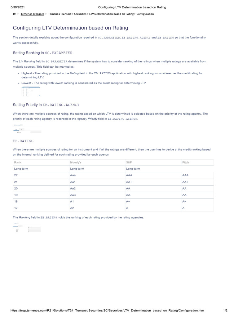 LTV Determination Configuration Guide | PDF | Credit Rating | Credit ...