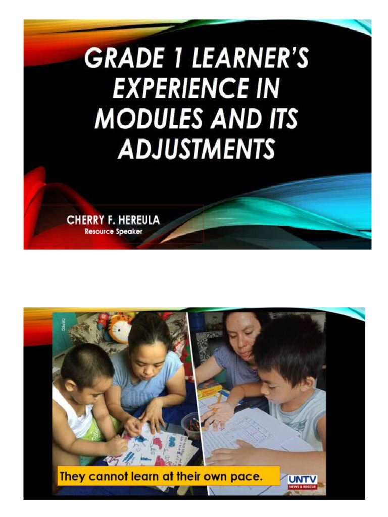 Grade 1 Learner's Experience in Modules and Its Adjustments... | PDF
