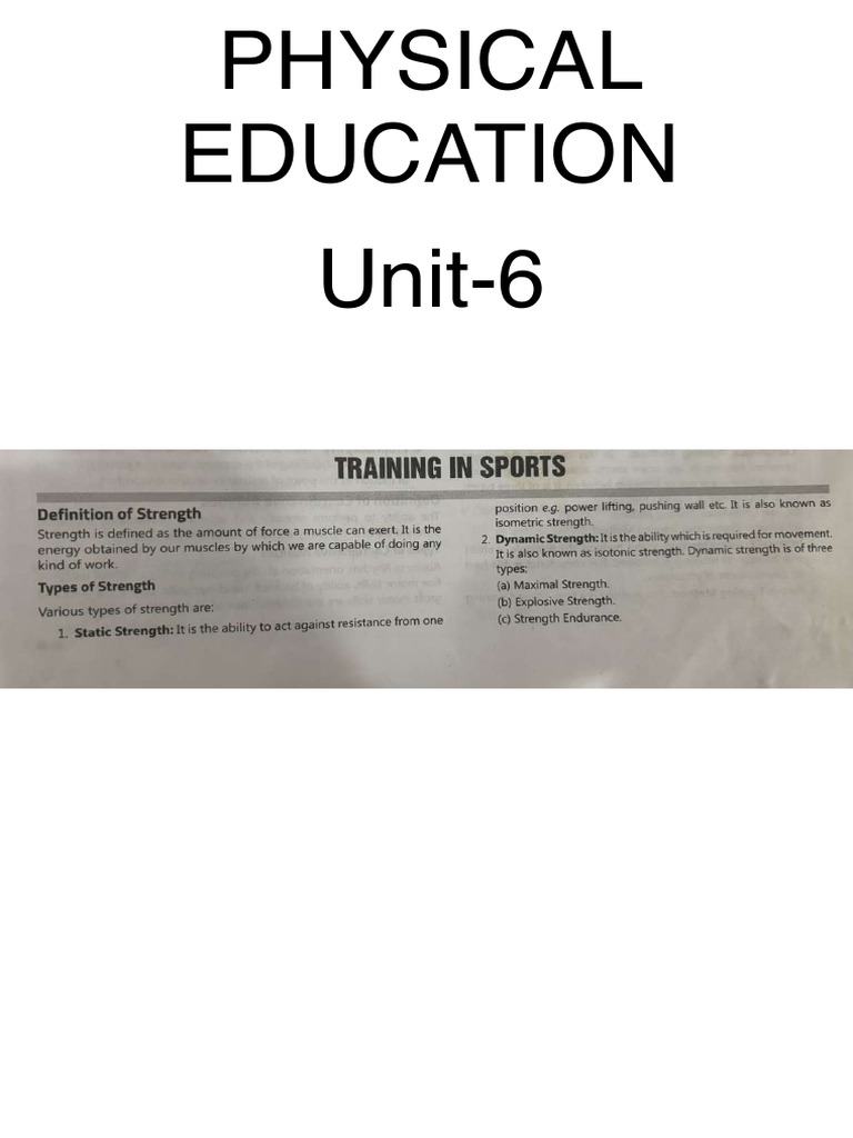 Unit-6 Physical Education | PDF