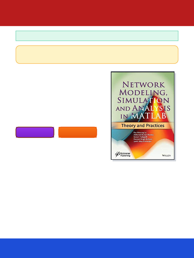 Network Modeling Simulation And Analysis In MATLAB Theory And Practices Dac-Nhuong Le ebook HD ...