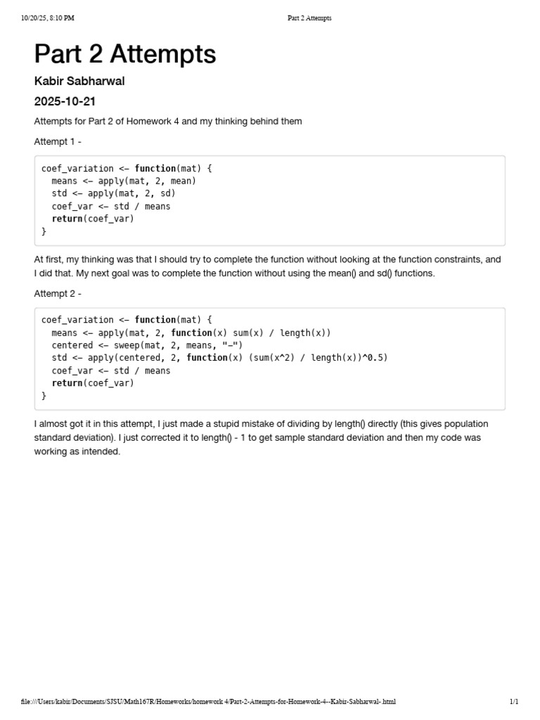 Part 2 Attempts | PDF