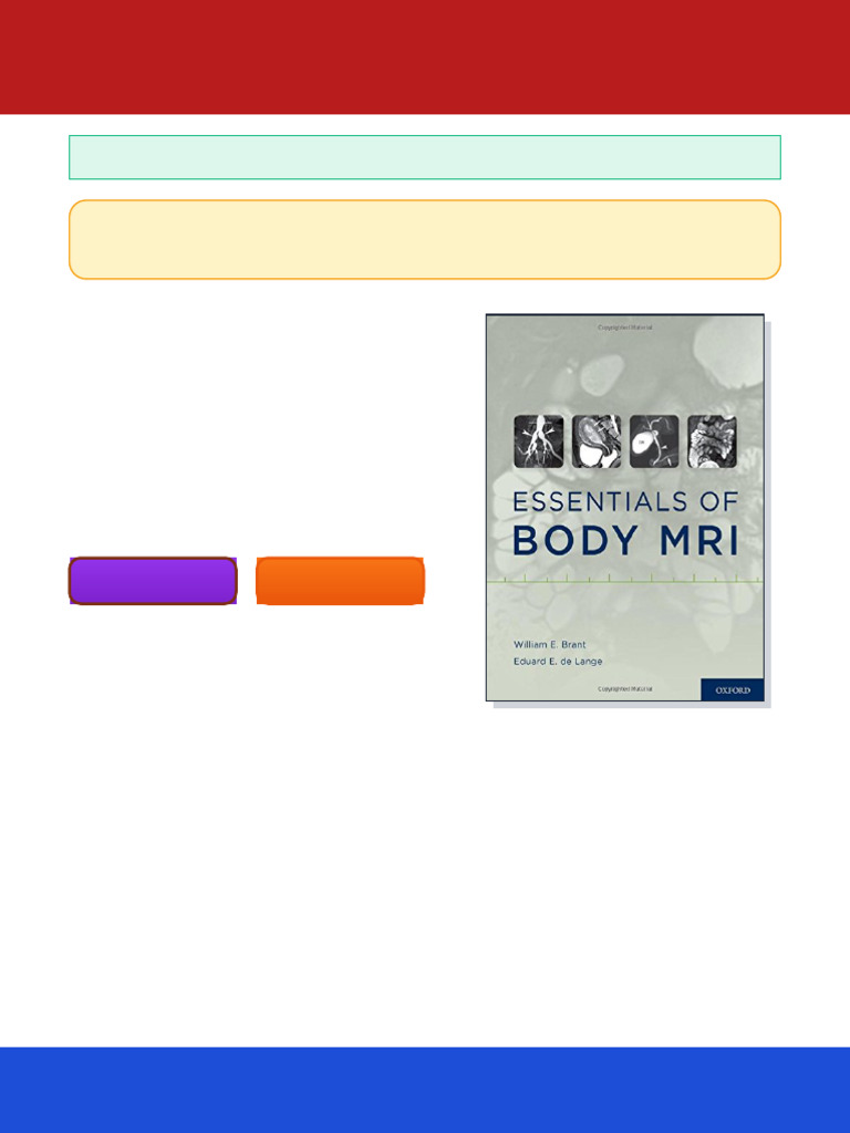 Essentials of Body MRI 1st Edition William E. Brant Ebook ARC Digital ...