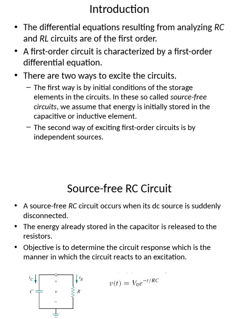 EE27 - Lecture 3 - Source-Free RC Circuit | PDF