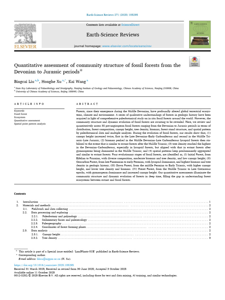 Fossil Forest Community Structure Analysis | PDF | Forests | Fossil