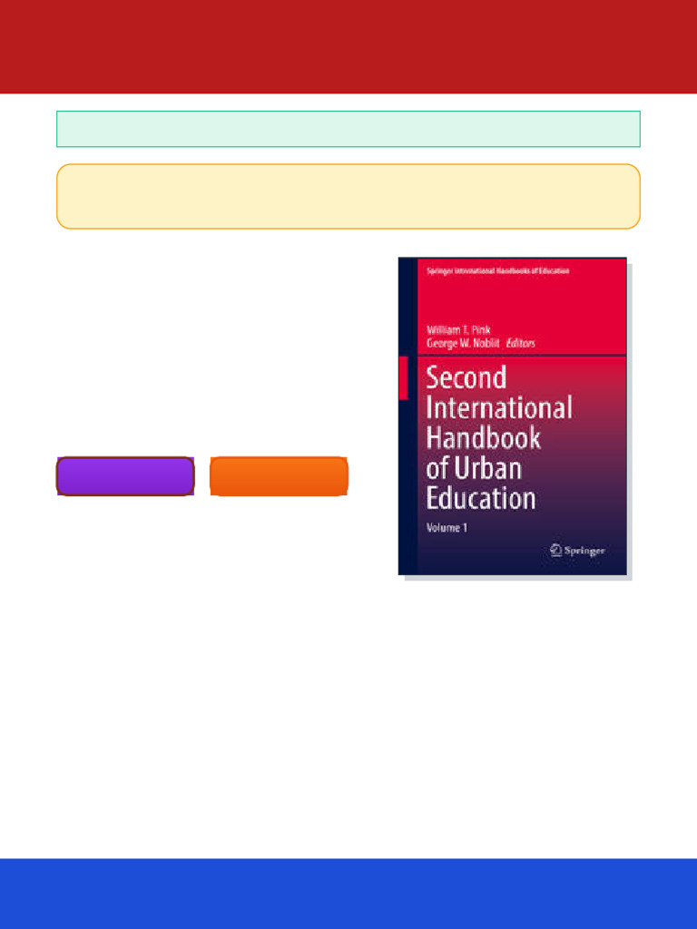 Second International Handbook of Urban Education 1st Edition William T ...
