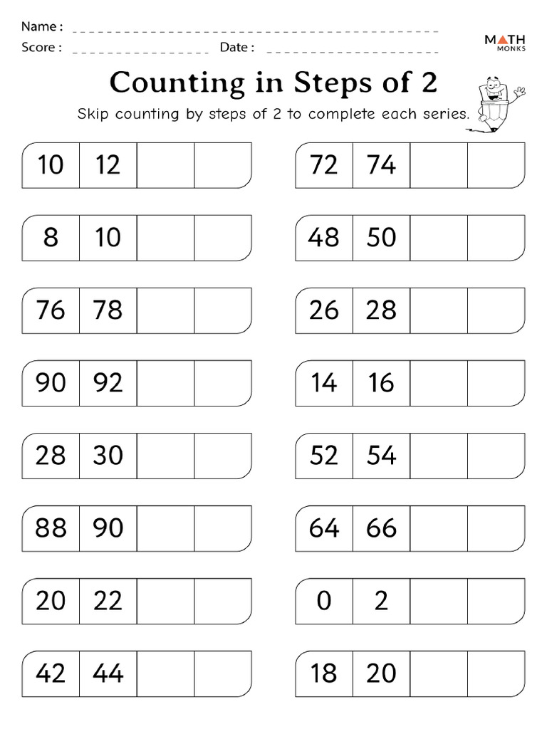 Counting in Steps of 2 Worksheets | PDF