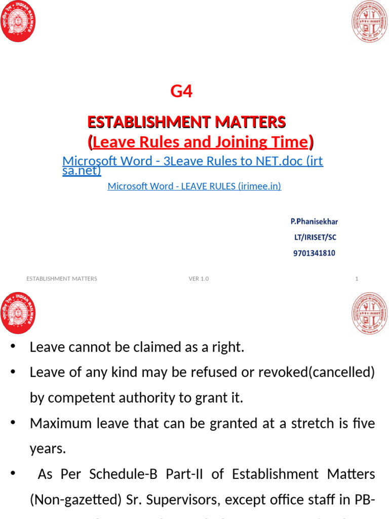 2. Leave Rules | PDF | Parental Leave | Probation