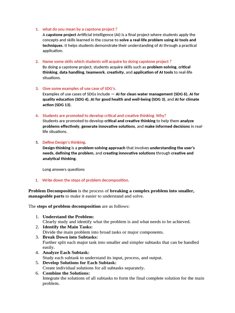 11 AI Class Work Capstone Project | PDF | Artificial Intelligence | Intelligence (AI) & Semantics