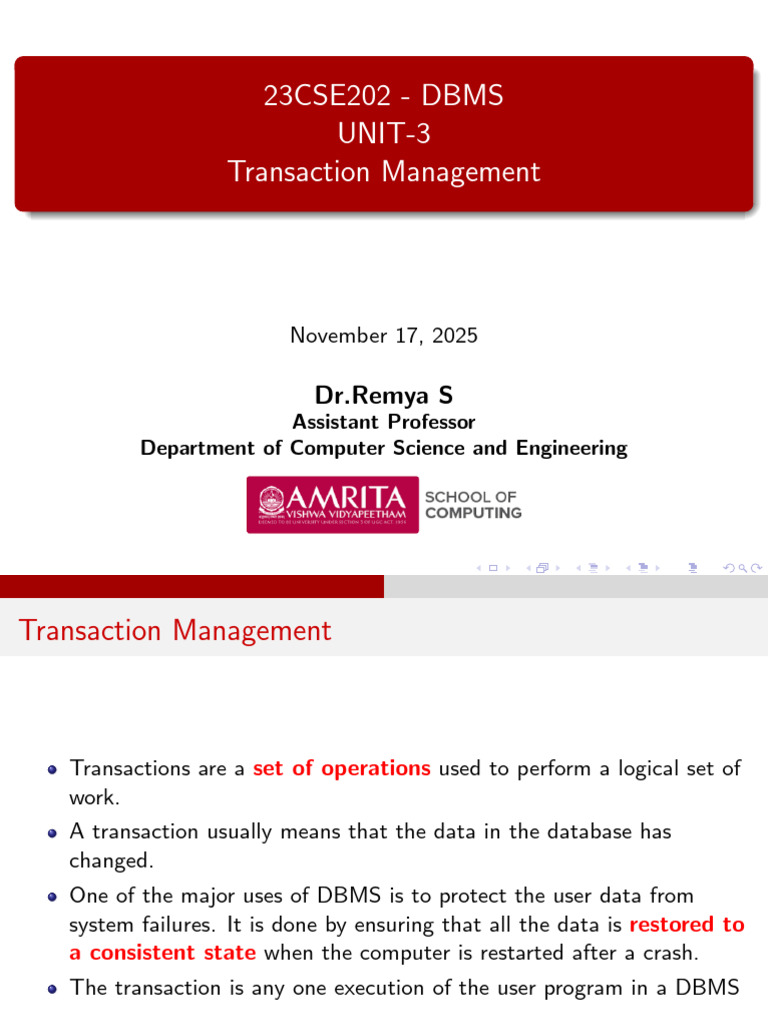 DBMS Transaction Management | PDF | Database Transaction | Acid