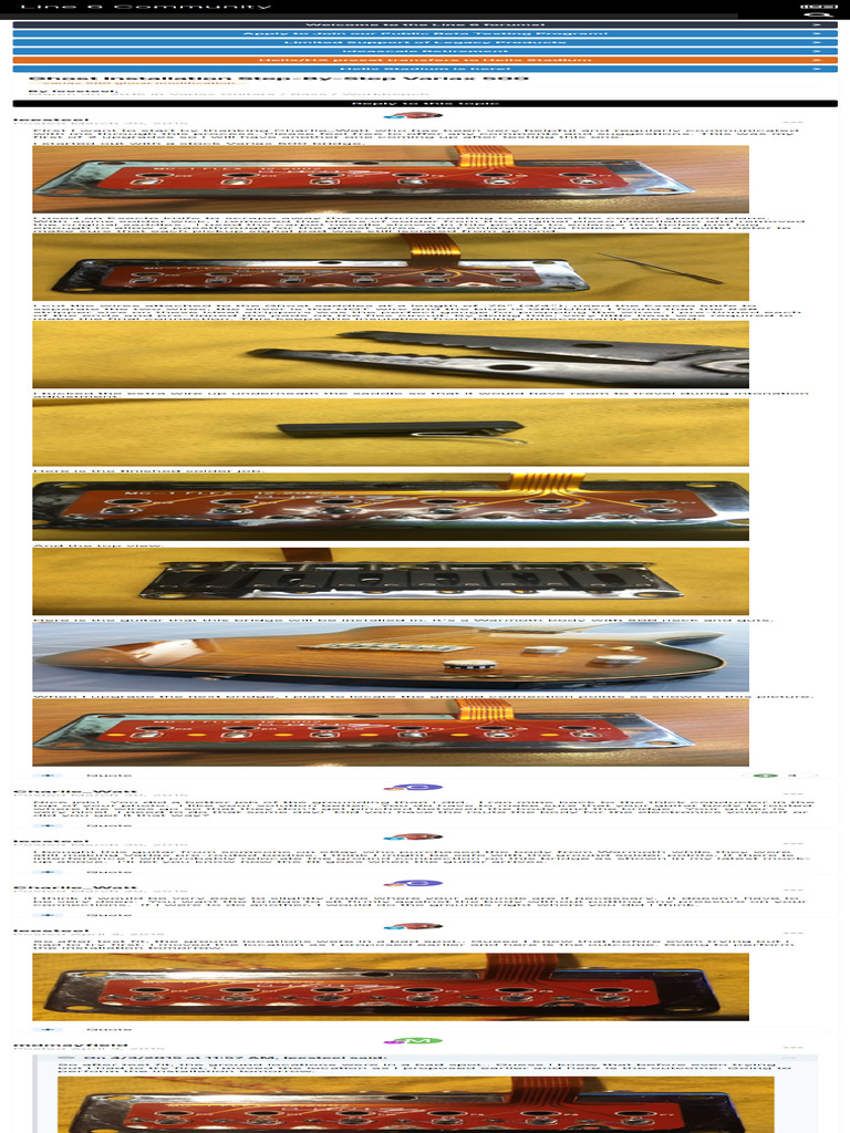 Ghost Installation Step by Step Variax 500 Variax Guitars Bass ...