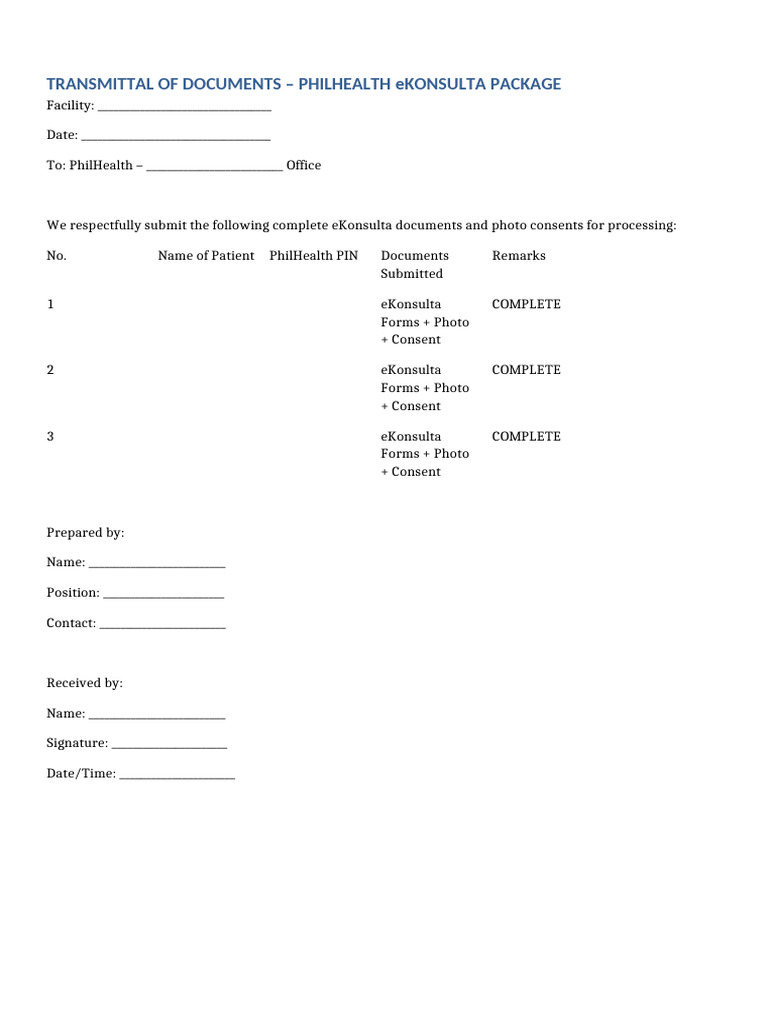 PhilHealth eKonsulta Document Submission | PDF