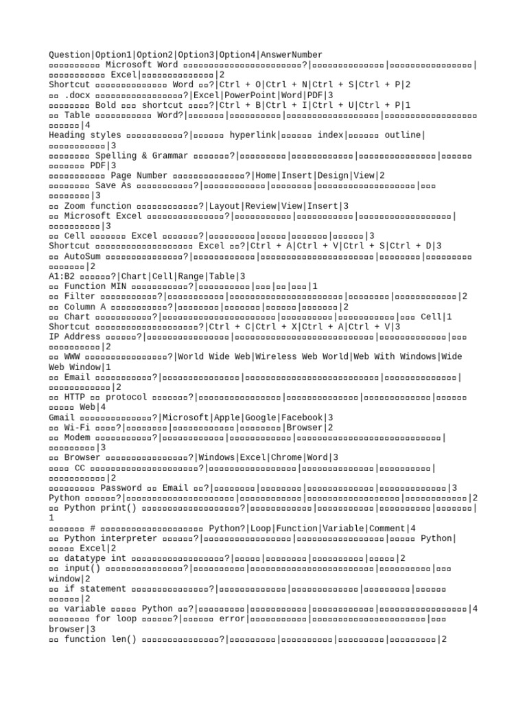 Google Form Questions | PDF