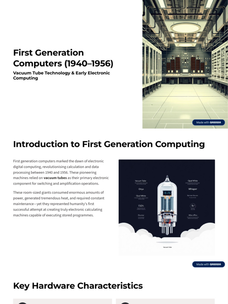 First Generation Computers Overview | PDF | Computer Data Storage ...