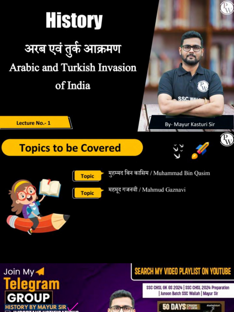Arabic & Turkish Invasion of India 01 _ Class Notes | PDF